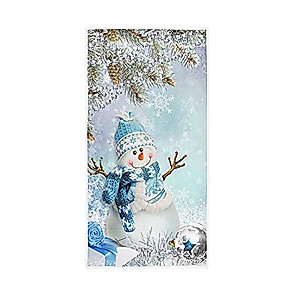 Winter Snowman Gifts Soft Hand Towels for Bathroom 30X15,Decorative Beautiful Snowflakes Kitchen Dish Fingertip Towels Washcloth for Guest Gift Home Family