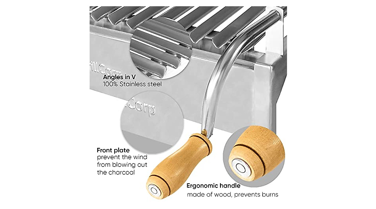 Grillcorp Stainless Steel Grill: Portable Lift System BBQ