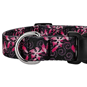 Country Brook Petz - Deluxe Dog Collar - for Durability, Comfort & Style - Vibrant Floral Collection with Charming Design - Pink Honeysuckle Breeze, Large