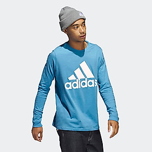 adidas Amplifier Long Sleeve Badge of Sport Tee Men's, Blue, Size M