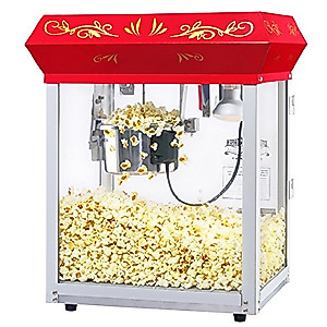 6112 Great Northern Popcorn Red Foundation Top Popcorn Popper Machine, 4 Ounce