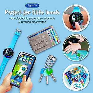 Realistic Toddler Pretend Play Toys I Toddler Toys for Girls & Boys Fake Money, Toddler Wallet Toy, Non Electronic Kids Play Phone & Smartwatch I Kids Pretend Play Birthday Gift for Age 2 & Up