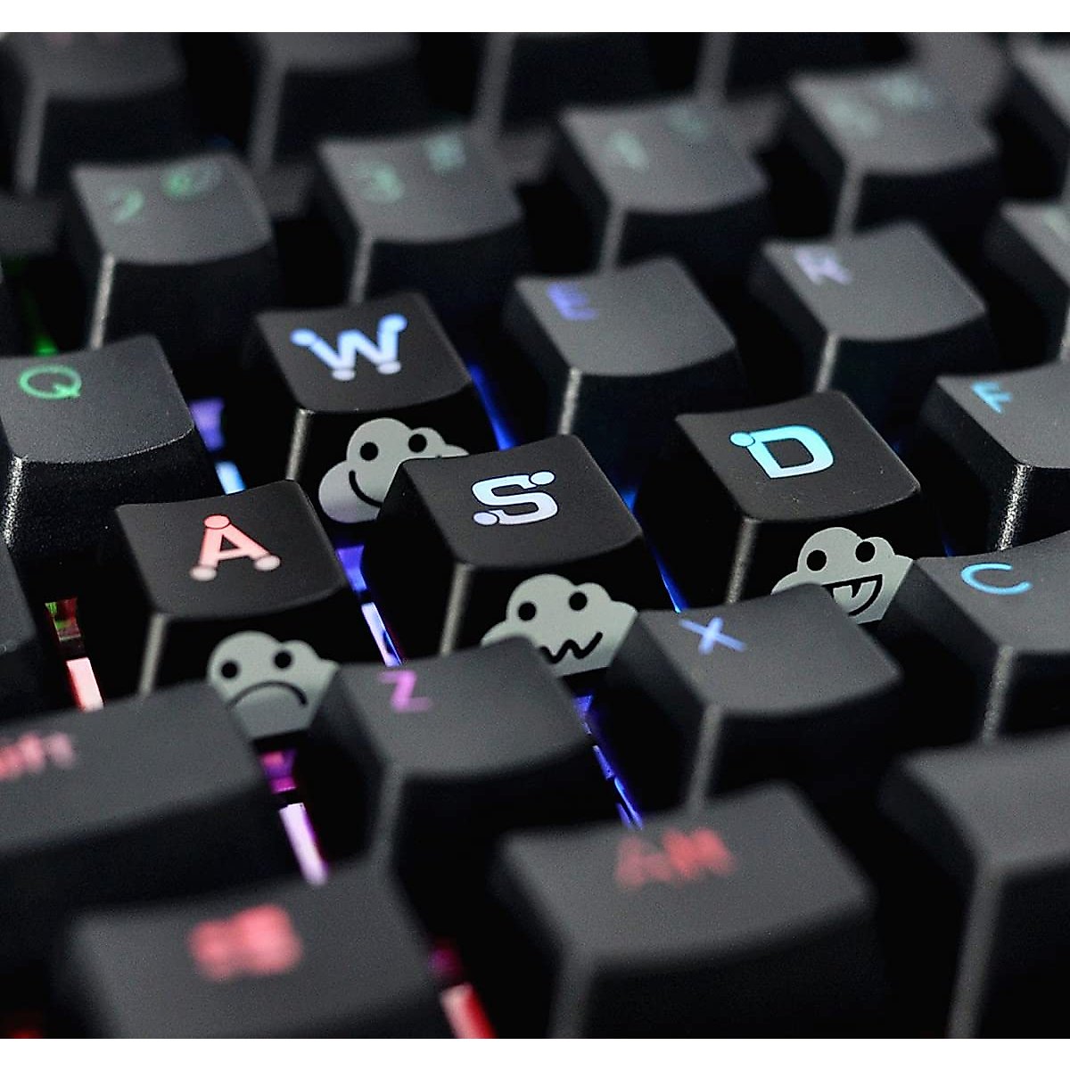 Replacement WASD Arrow Keycaps UV Coating Backlit Double Shot Keycap OEM Profile for Cherry MX Switch Gaming Mechanical Keyboard (8 Keys WASD+Arrow)
