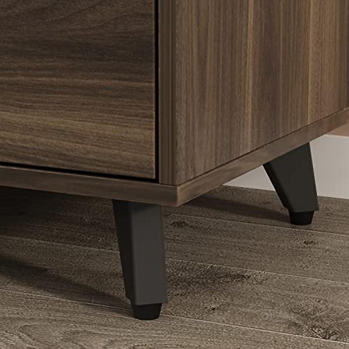 AIEGLE Large Kitchen Hutch Cabinet, Storage Cupboard Pantry with 4 Doors, 4 Drawers & Microwave Shelf, for Kitchen Storage, Dark Walnut (63" L x 15.7" W x 74.8" H)