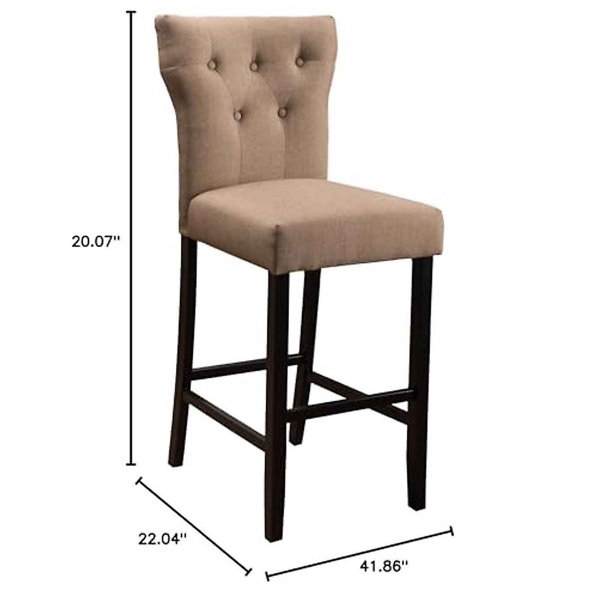 Christopher Knight Home Danar Fabric Counterstool, 2-Pcs Set, Mocha