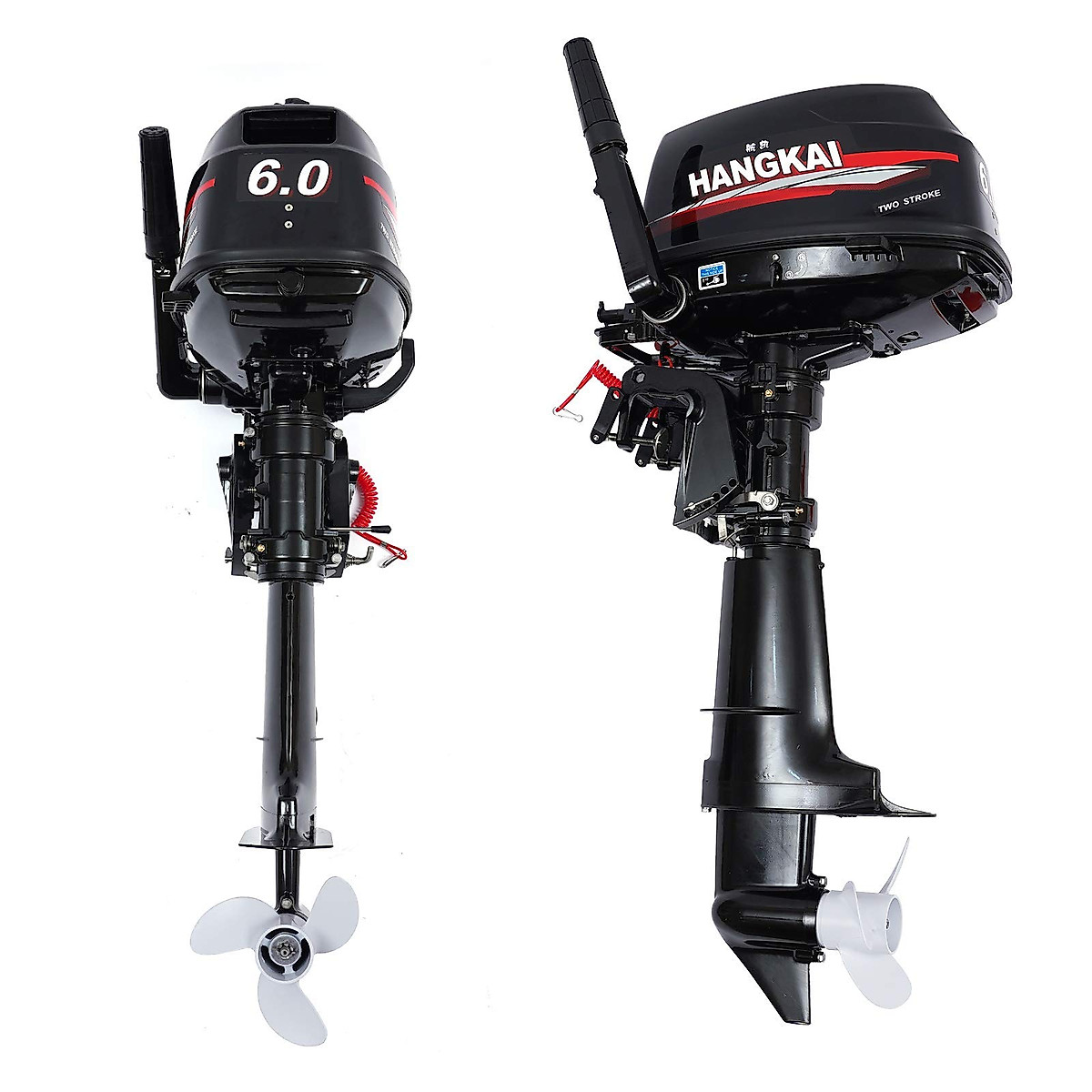 6HP Outboard Motor, 102CC Fishing Boat Motor Motor Prop Heavy Duty, 2-Stroke Outboard Motor Boat Engine Outboard Trolling Motor for Fishing, Aquaculture, Outdoor Adventure Engine tiller Control