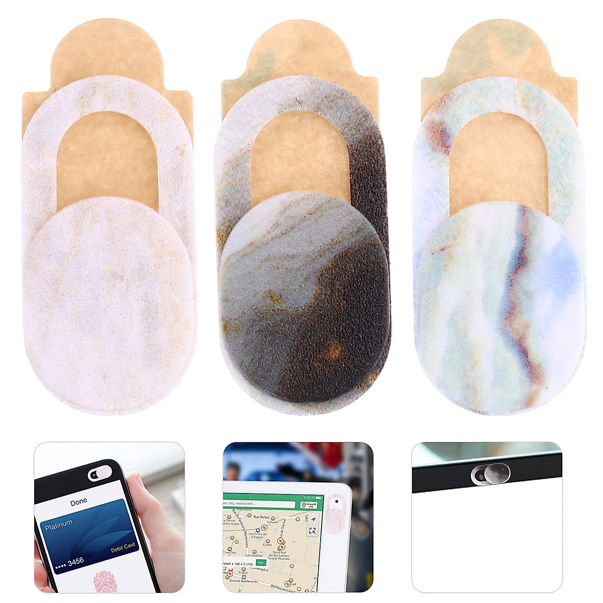 SOLUSTRE 3 Pcs Camera Privacy Cover Phone Webcam Cover Webcam Sticker Tablet Camera Cover Computer Stickers for Laptop Webcam Sliding Cover Slider abs Protective case Personality