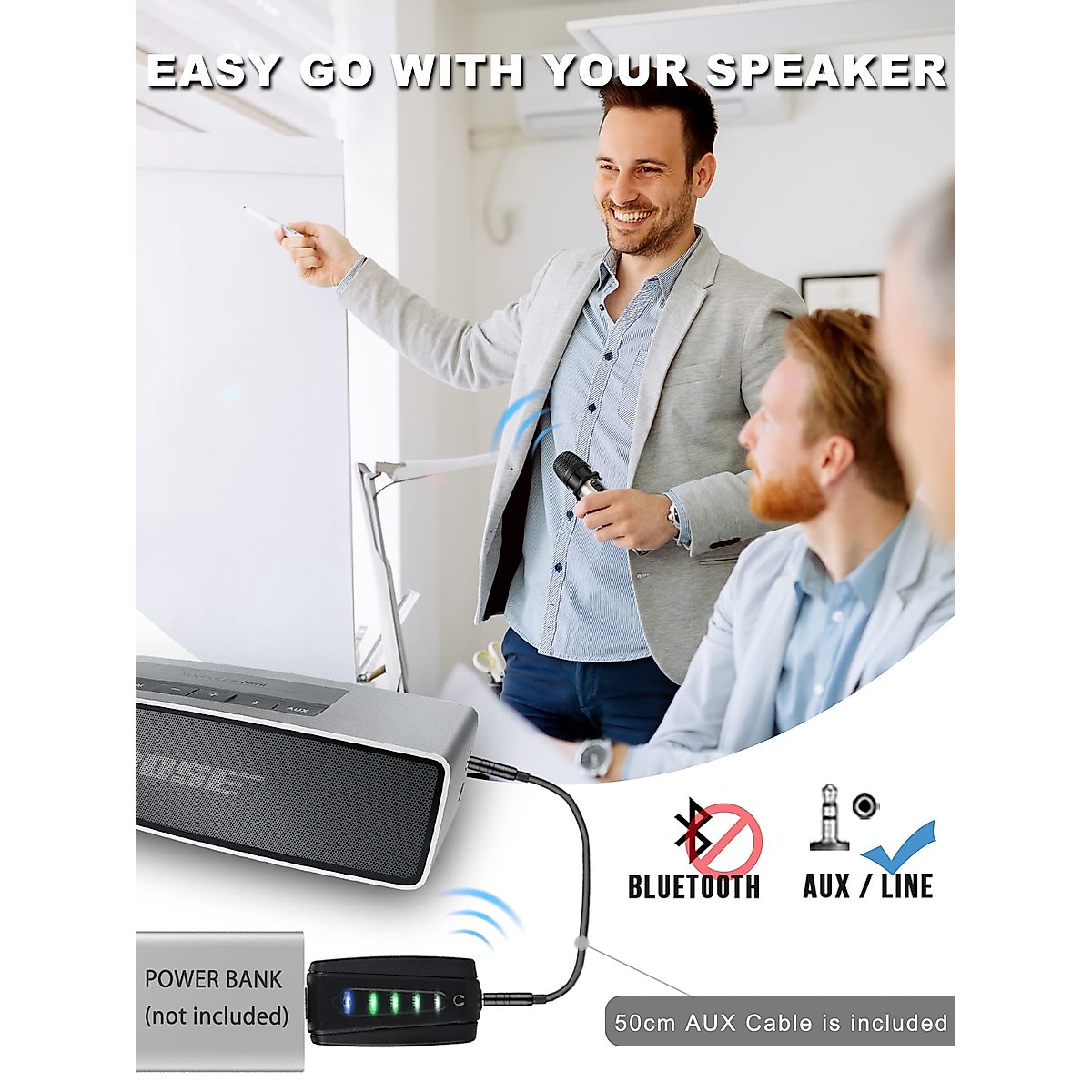 Alvoxcon USB Wireless Microphone, UHF Condenser mic for Android, PC Computer, Laptop, PA, Podcasting, Vlogging, YouTube, Vocal Recording, Gaming, Singing Practice (System with USB Receiver)