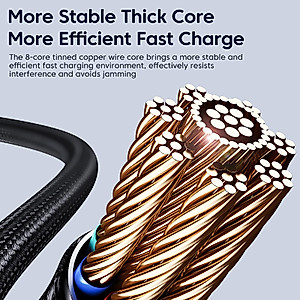 toocki 240W USB C Charger Cable, 2 Pack USBC to USBC Cable Fast Charging Type C Cable for MacBook Pro, Dell XPS, iPad Pro/Air, Samsung Galaxy S23 Ultra/S22 Ultra, iPhone 15 (6.6ft+3.ft)