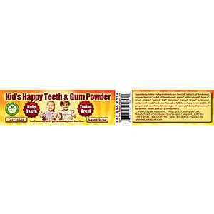 Organic Kid’s Tooth Powder - Happy Teeth & Gum Powder - Highly Effective: Help Reduce Plaque, Cavity Formation, Gum Recession, Bleeding, Receding Gums, gingivitis, Sensitivity & Inflammation