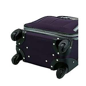 Rockland Pasadena Softside Spinner Wheel Luggage, Purple, Carry-On 20-Inch
