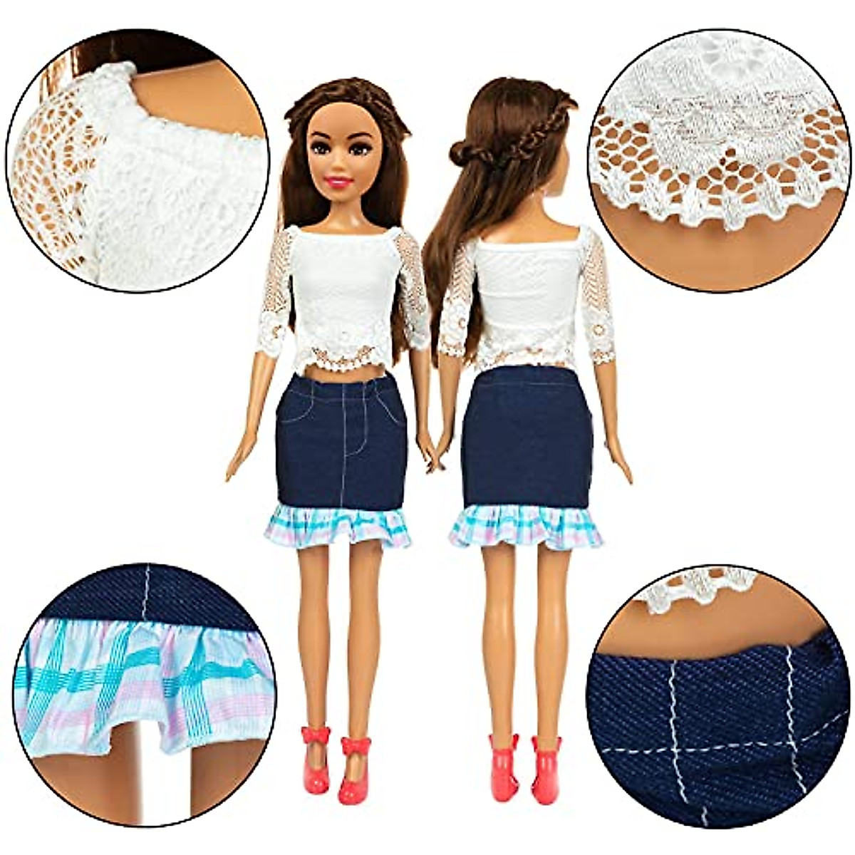 ZITA ELEMENT 3 Sets Fashion 28 Inch Girl Doll Clothes Dress Outfits - Quality Handmade Casual Wear Clothes Set Party Dress Clothing