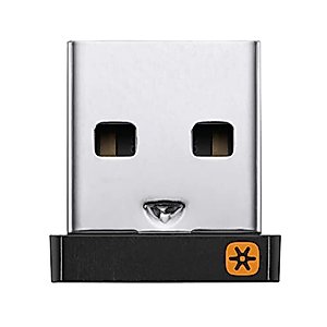 Logitech USB Unifying Receiver, 2.4 GHz Wireless Technology, USB Plug Compatible with all Logitech Unifying Devices like Wireless Mouse and Keyboard, PC / Mac / Laptop - Black