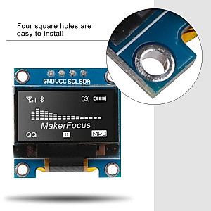 4pcs I2C OLED 0.96 Inch OLED Display Module IIC SSD1306 128 * 64 LCD White with Du-pont Wire 40-Pin Female to Female for Ar duino UNO R3 51 Series STM32