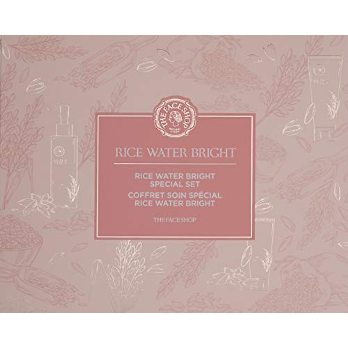 THE FACE SHOP Rice Water Bright Set - Cleanser 150ml + Light Cleansing Oil 150ml + Foam 100ml , 3 Count (Pack of 1)