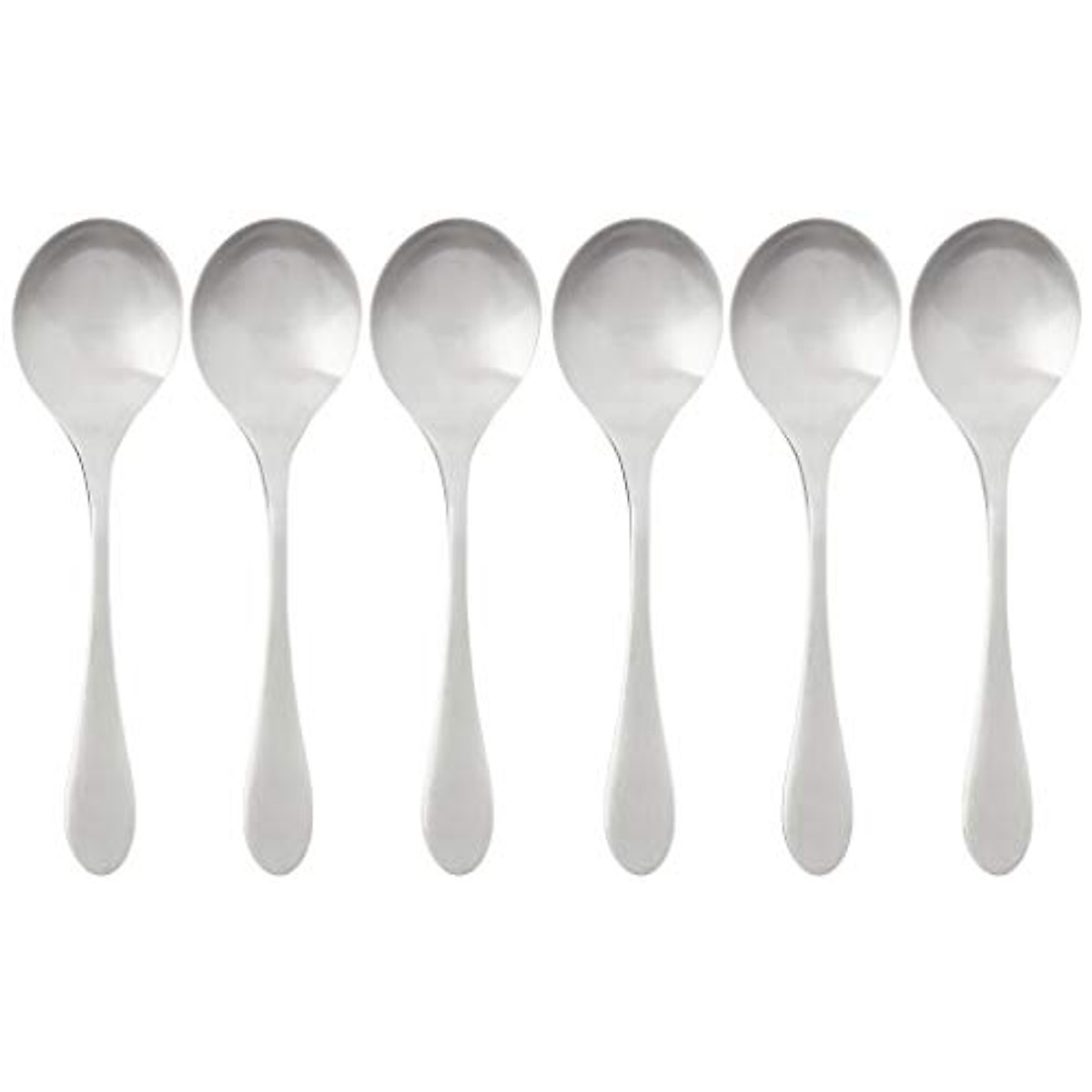 Knork Original Bouillon Stainless Steel Soup, Specialty Spoons, (Pack of 6)
