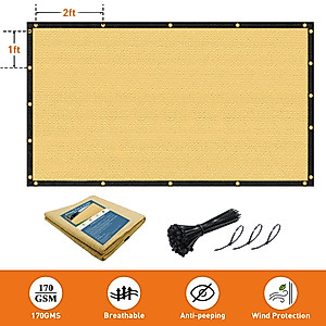 Cisvio 6ftx25ft Privacy Fence Screen Heavy Duty 170 GSM Windscreen & Dustproof Fabric Privacy Screen Covering Mesh Fencing for Outdoor Patio, Balcony, Pool Deck, Sand