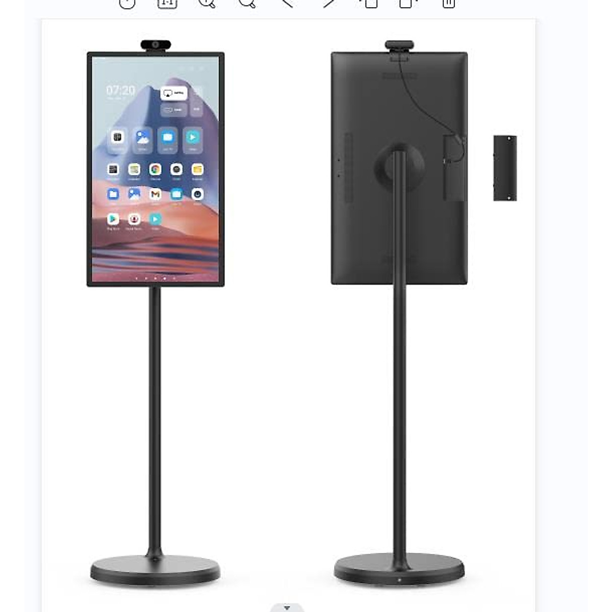 WiFi Digital Photo Frame with Webcam, Floor Standing All-in-One PC with 14" Touch Screen 8-Core, 8GB+64GB