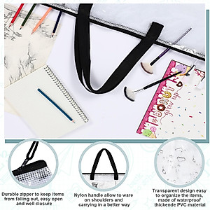 Windyun 6 Pcs Art Portfolio Bag Bulk 24 x 36 Inch Large Posters Storage Bag Black Portfolios Bags with Zipper and Handle Art Organizer for Pictures Portfolio Folder for Artwork