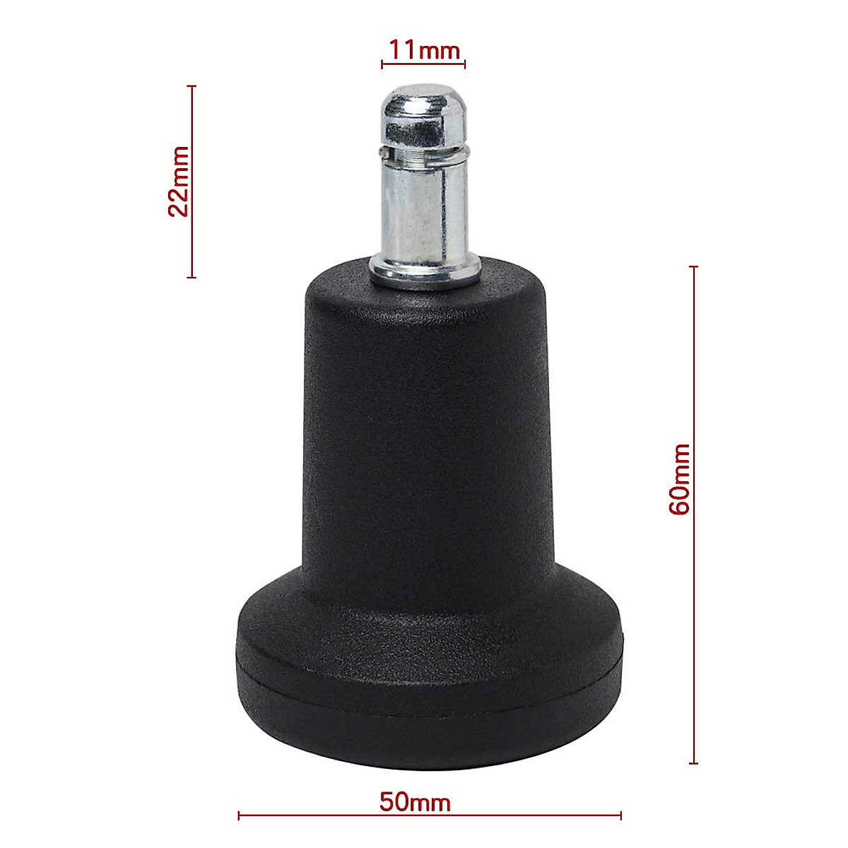 5PCS High Profile Bell Glides 2.5" Replacement Office Desk Chair or Stool Swivel Caster Wheels,Easy Conversion from Wheeled Casters to Stationary Feet to Protect Wood or Hardwood Floor