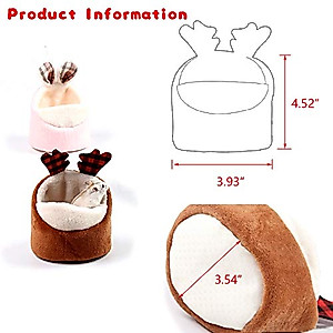 CooShou 2PCS Hamster Mini Bed, Warm Small Pets Animals House Bedding, Cozy Nest Cage Accessories, Lightweight Cotton Sofa for Dwarf Hamster