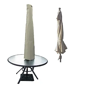 Premium Tight Weave Outdoor Patio Umbrella Cover - Heavy Duty Anti-UV Treated and Water-Resistant Fabric - Fits 7 to 11 feet Umbrellas - Taupe