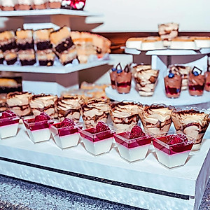 Dessert Cups Clear Square Plastic Mini Cube 2oz Shot Glass Pack of 40