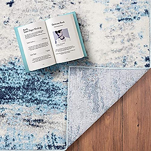 LUXE WEAVERS Kingsbury Collection 7773 Blue 8x10 Contemporary Abstract Area Rug