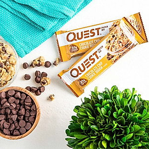 Quests Nutrition Protein Bars, Chocolate Chip Cookie Dough, Cookies & Cream, High Protein Low Carb, Gluten Free, Keto Friendly, 14 Count