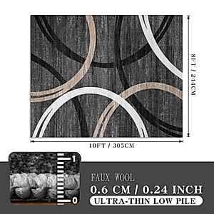 chakme Modern Abstract Washable Rugs 8'x10' Area Rug for Living Room Bedroom, Black and White Rug Non-Slip Ultra Thin Home Decor, 8x10FT