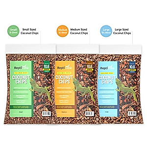ReptiCasa Organic Coconut Chips Substrate Clean & Ready to Use for Reptiles, Snake, Tortoise, and Amphibian, Natural Fiber Free Husks, Clean Breeding and Bedding Flooring, Odor Absorbing – 10.6 Quarts