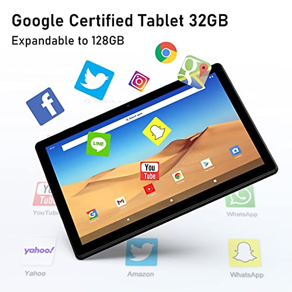 TPZ Tablet 10 inch, Android Tablets,2GB, Dual Cameras, WiFi, Google Certified, IPS HD Touchscreen, Bluetooth, 6000mAh Battery - 3PCS