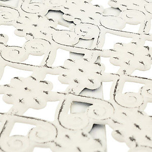 YPWRENH Entrance Tables Round Dining Table Bistro Table Vintage Style Round Metal 15.7 "x27.5 White for Dining Room, Kitchen or Living Room