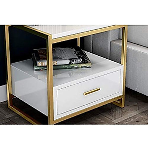 SJYDQ Nordic Nightstand Wooden Side Tables Bedroom Bedside Table with Drawer Bedroom Furniture Tea Table