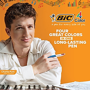 BIC 4-Color Original Retractable Ball Pens, Medium Point (1.0mm), 12-Count Pack, Retractable Ball Pen With Long-Lasting Ink