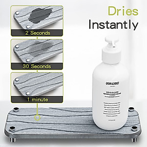 PURUSKOTO 2 Pack Instant Dry Sink Organizer for Bathroom & Kitchen, Fast Drying Stone Sink Tray, Diatomaceous Earth Bathroom Countertop Organizer, Kitchen Sponge Holder Sink Caddy,Lifstyle Drying Rack