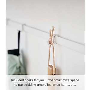 Yamazaki Home Modern Slim Console Table, Slim Narrow Accent Table for Entryway Or Living Room, Metal and Wood Skinny Hallway or Sofa Table Steel One Size White