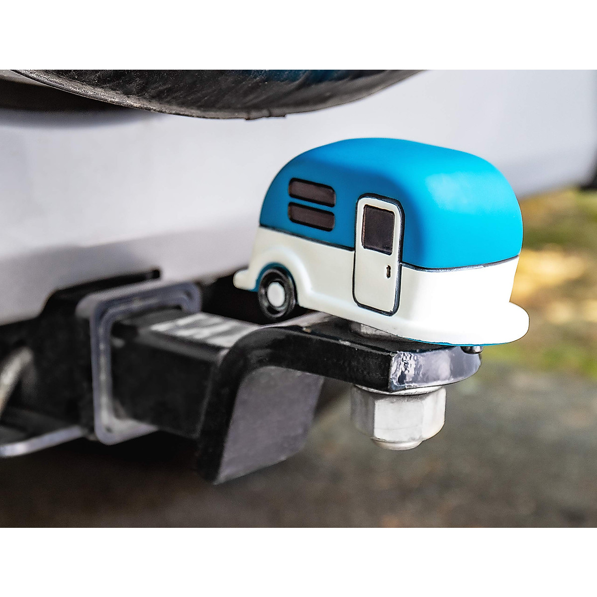 Camco Life is Better at The Campsite Hitch Cover, Blue | Protects Your Hitchball from Dirt and Rust | Compatible with 1-7/8-inch and 2-inch Diameter Balls (53306)