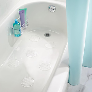 iDesign Plastic Shower Caddy and Bathroom Organizer Basket with Suction Cups – 10.25" x 3.75" x 4", Clear