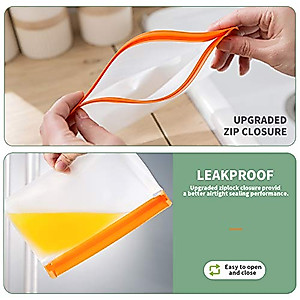 Meetall 9 Pack Reusable Food Storage Bags, 3 Sizes Mixed.3 Gallon Size Bags for Meats,Fish and Vegetables&3 Sandwich Bags&3 Snack Bags for Kids' Food.Reusable,Freezer Safe,Stand Up and Leakproof.