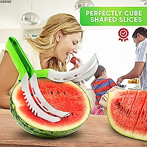 Stainless Watermelon Slicer Cutter Tool - Easy Slicer Watermelon and Pineapple Cutter Slicer Stainless Steel Vegetable Cutter - Cutters for Fruit Cut Outs Unique Kitchen Gadgets Watermelon Knife