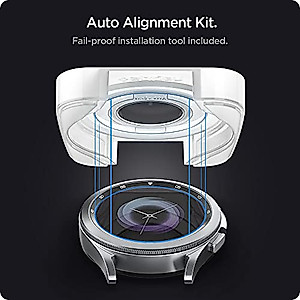 Spigen Tempered Glass Screen Protector [GlasTR EZ FIT] designed for Galaxy Watch 4 Classic (42mm) - 2 Pack