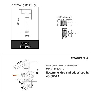 MINJING Hand Held Toilet Bidet Sprayer, Hot and Cold Water Toilet Sprayer, Baby Cloth Diaper Sprayer, Solid Brass Bidet Faucet for Personal Hygiene