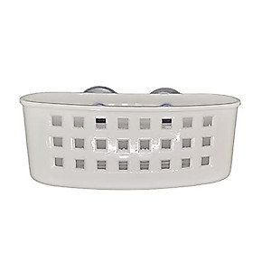 Handy Housewares Kitchen Sink Caddy Dish Soap Scrubber Sponge Holder Basket with Suction Cups (1)