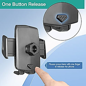 IRUNME Car Phone Mount, Dashboard Windshield Car Phone Holder with 9 Inches Gooseneck Long Arm, Strong Sticky Gel Suction Cup, Anti-Shake Stabilizer Compatible All iPhone ,Galaxy, Moto