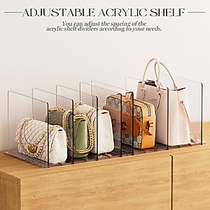 Urban Deco 8PCS Adjustable Clear Shelf Dividers Acrylic Purse Organizer for Closet Acrylic Shelf Dividers Purse Dividers for Closet Suitable for Bedroom, Living Room，Kitchen and Office