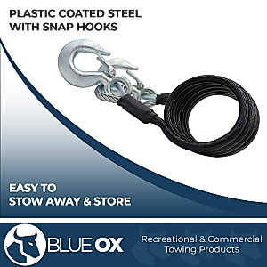 Blue Ox BX88197 Safety Cable Kit , Black
