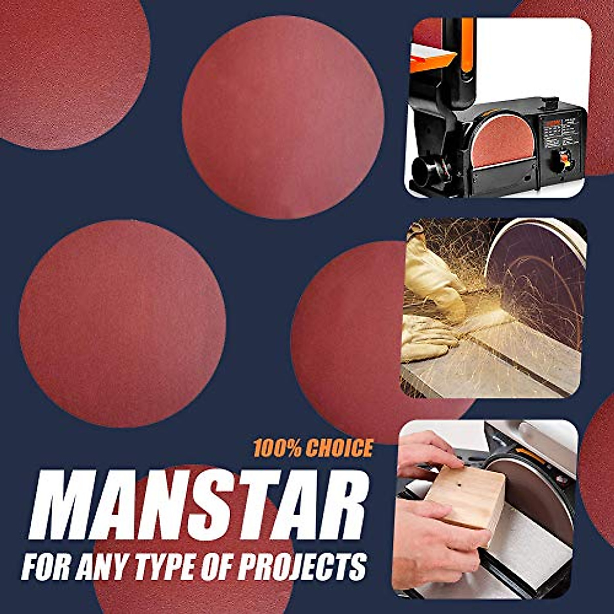 30 PCS 9-Inch Assorted PSA Aluminum Oxide Sanding Disc,NO-Hole Self Stick