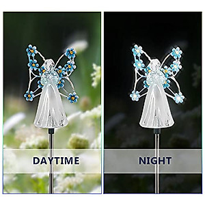 soputry Waterproof Solar Angel Lights, 2023 New Solar Angel Garden Stake Lights, Solar Powered Decorative Light for Garden Yard Patio Cemetery Grave Decorations (Yellow)