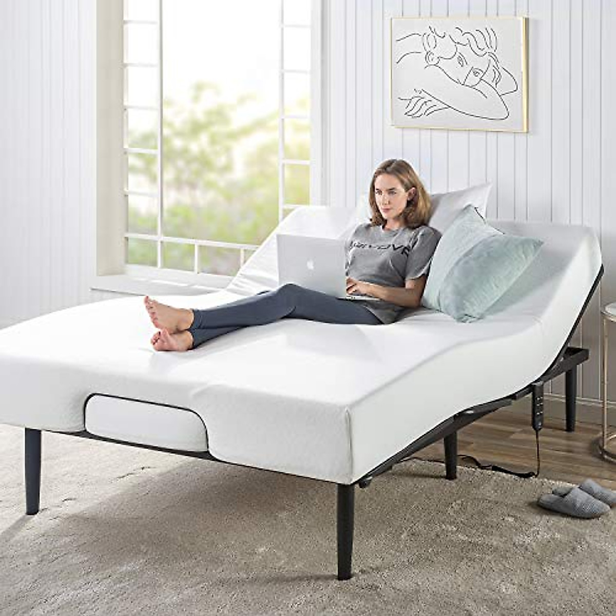ZINUS Smart Adjust(TM) Metal Adjustable Bed Frame, Mattress Foundation with Remote, Head and Foot Incline, Ergonomic Positioning for Better Health and Relaxation, Easy Tool-free Assembly, Twin XL